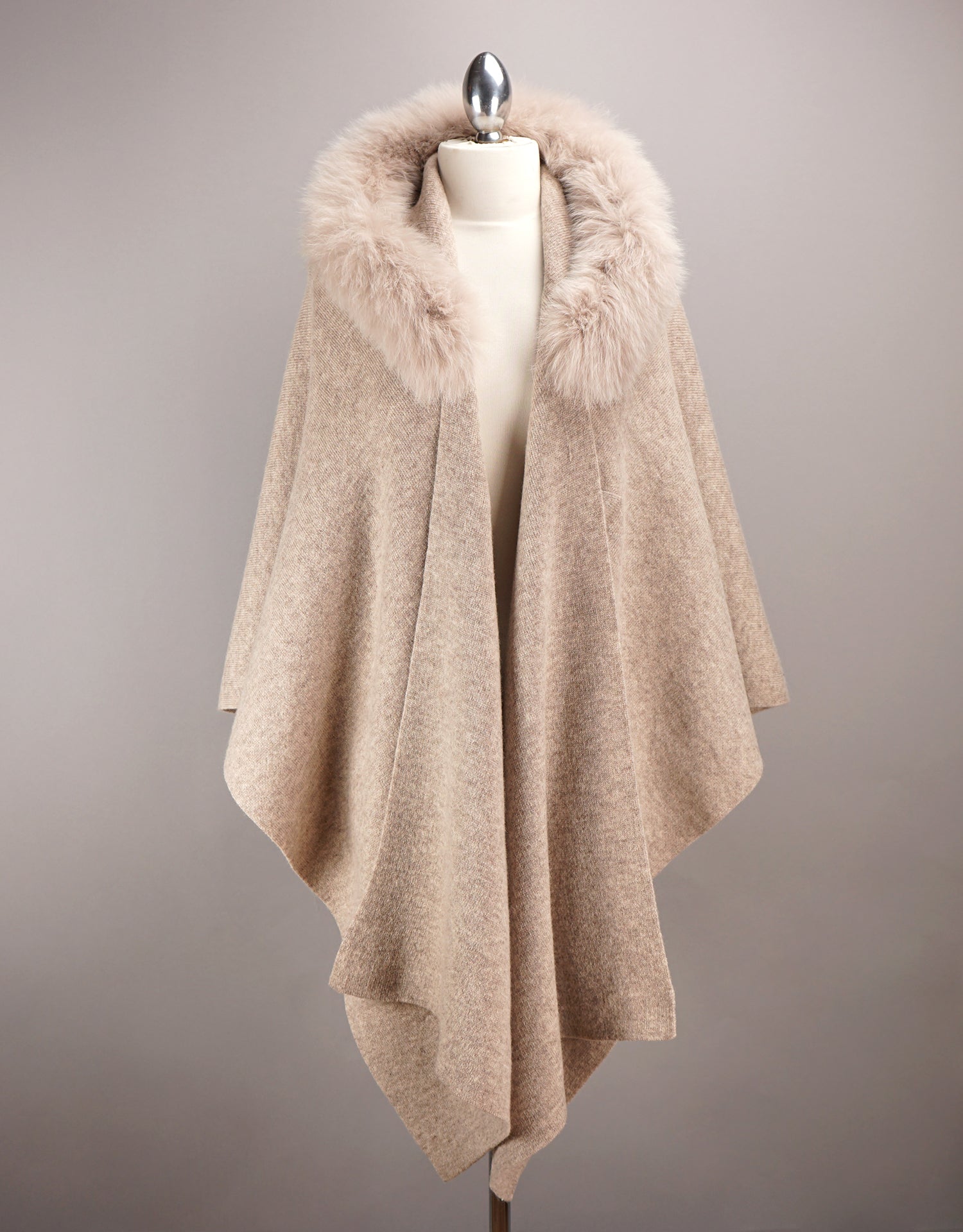 Hooded Wrap with Loop "Pull Thru" - Beige - Snowflake