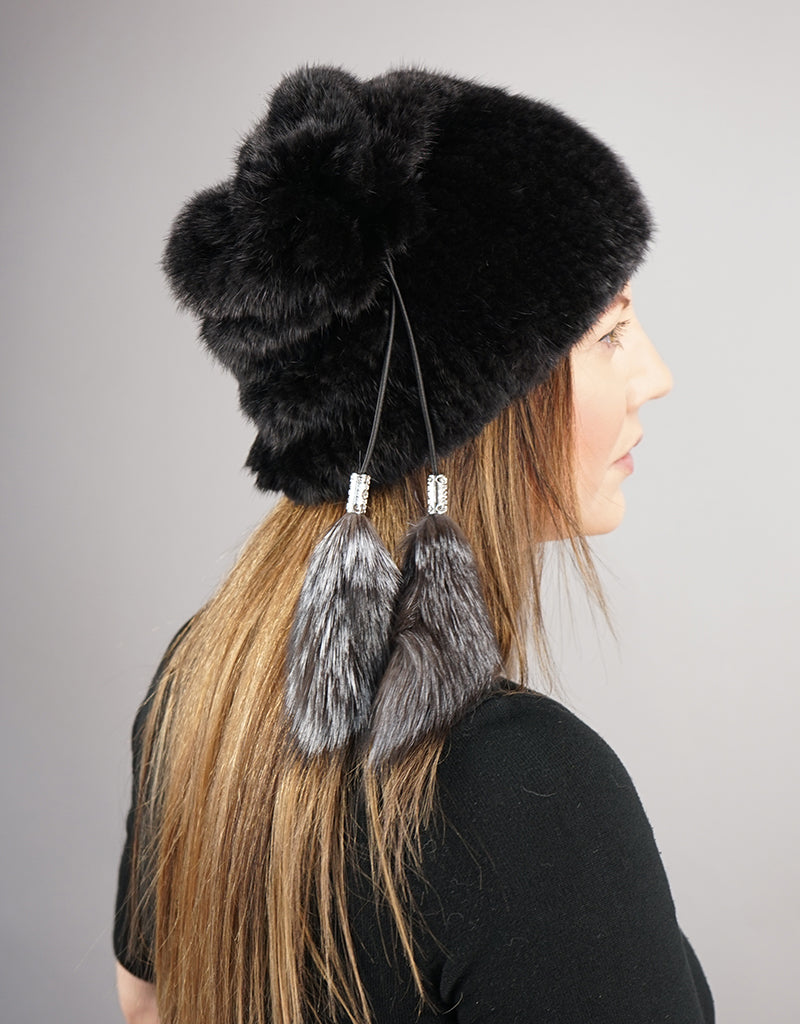 Draw Slouch Hat - Black Mink - Snowflake