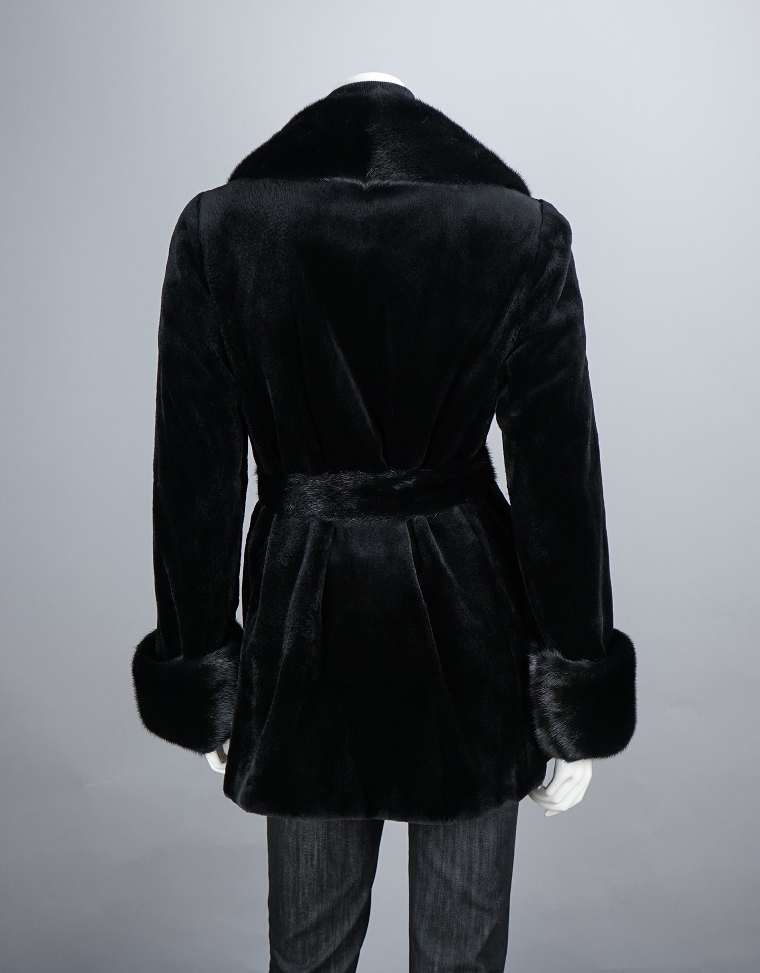 Sheared Mink Belted Jacket - Snowflake