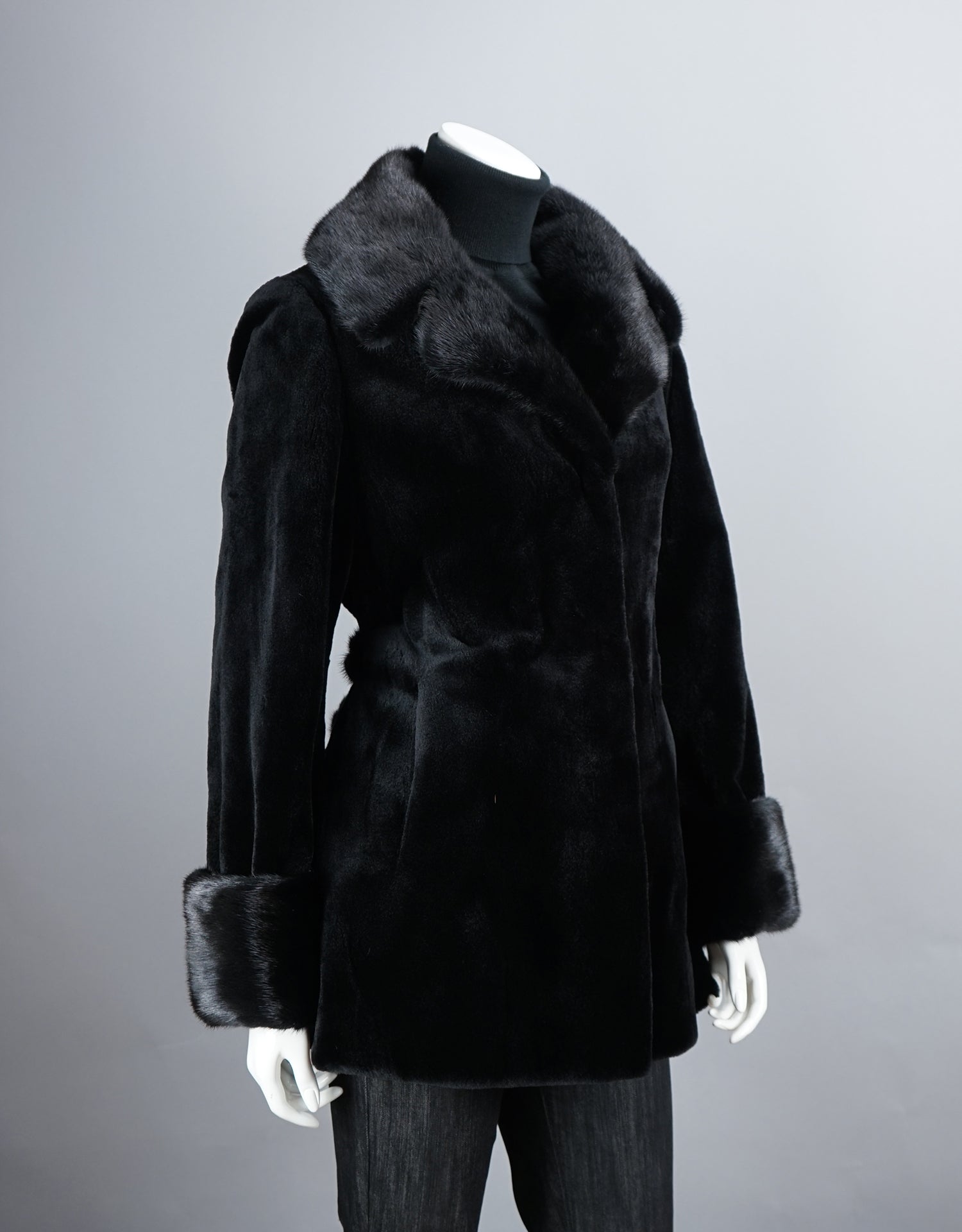 Sheared Mink Belted Jacket - Snowflake