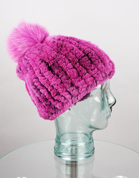 Classic Pom Pom Hat - Magenta - Snowflake
