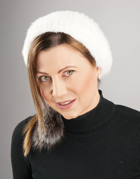 Draw Slouch Hat - White Mink - Snowflake